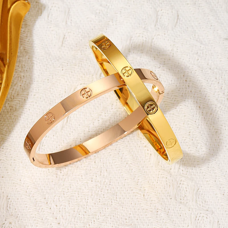 G-D-Cross-Design-Bracelet-Bangle-Gold-Color-Waterproof-Stainless-Steel ...
