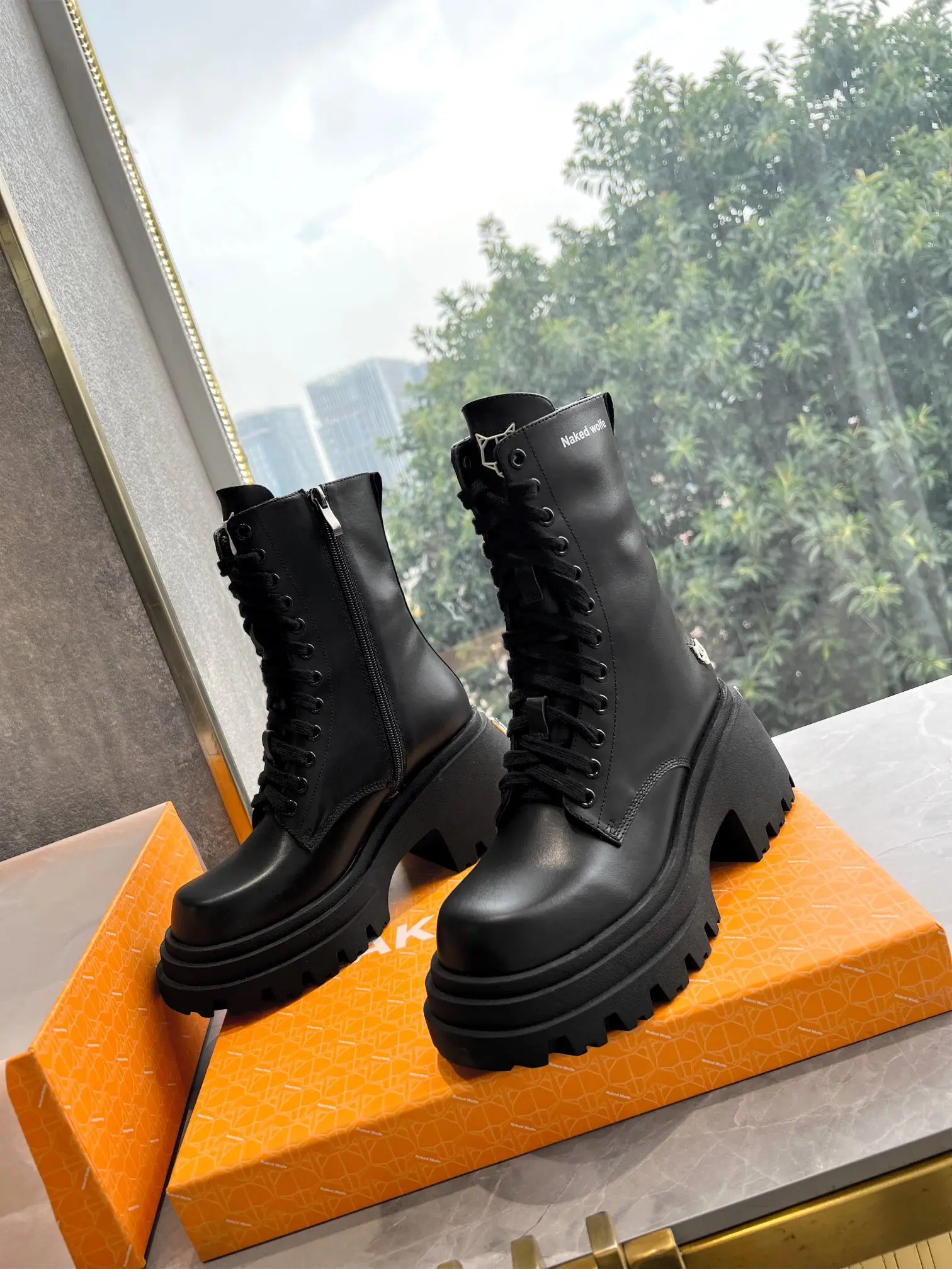 Botas-Wolfe-de-piel-aut-ntica-para-mujer-zapatos-de-piel-aut-ntica-con ...