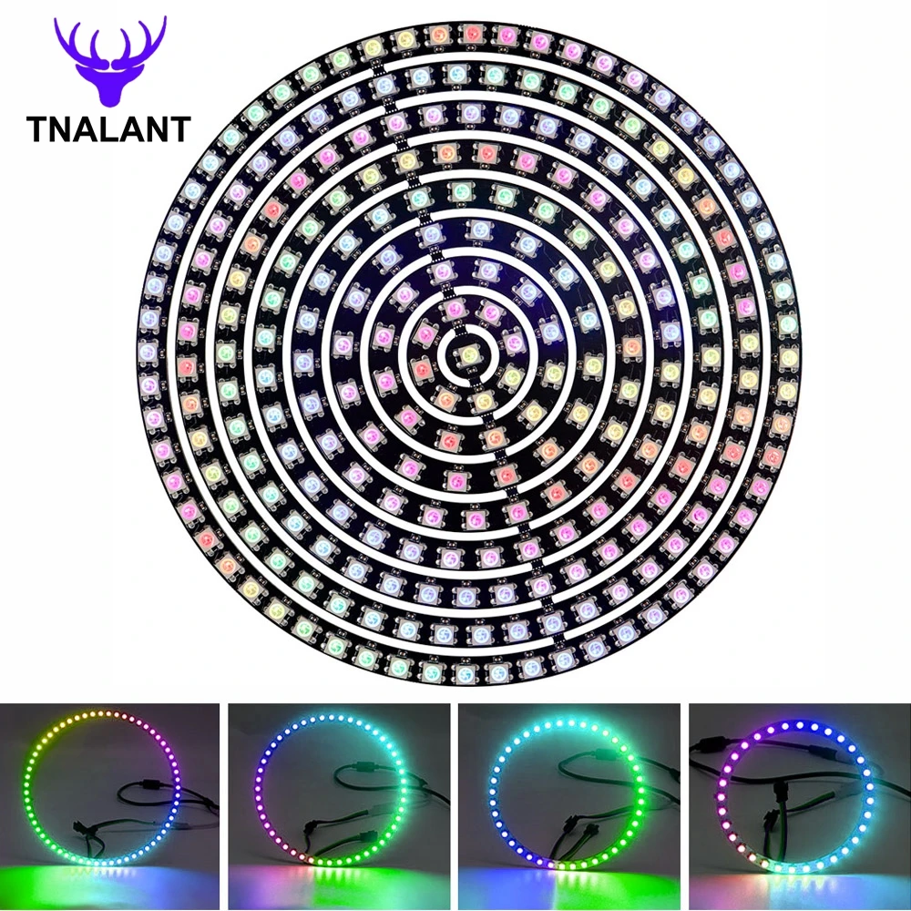 WS2812B-RGBIC-LED-Pixel-Ring-WS2812-Round-Modules-5050-Built-in-IC ...