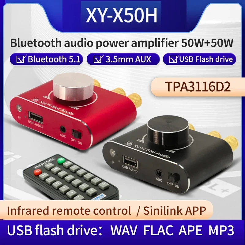 2-50W-Bluetooth-5-1-TPA3116D2-Mini-Music-Audio-Power-Amplifier-Stereo ...