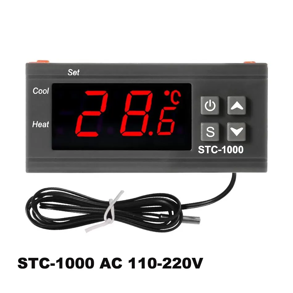1pcs STC 1000 LED Digital Thermostat for Incubator Temperature Controller Thermoregulator Relay ...