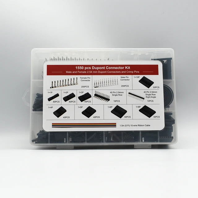 1550pcs Dupont connector kit terminals set 2.54mm pitch female pin header
