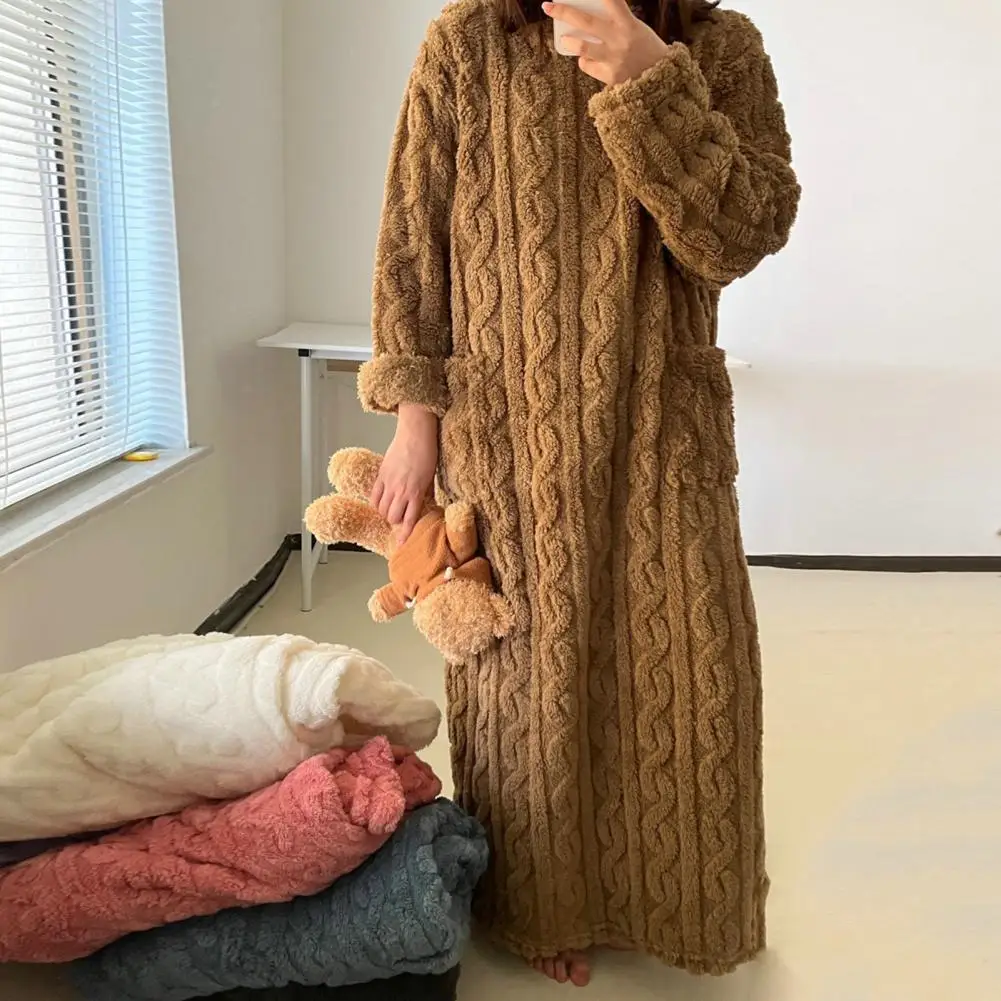 Coral-Velvet-Nightgown-Warm-Winter-Nightgown-Cozy-Coral-Fleece ...