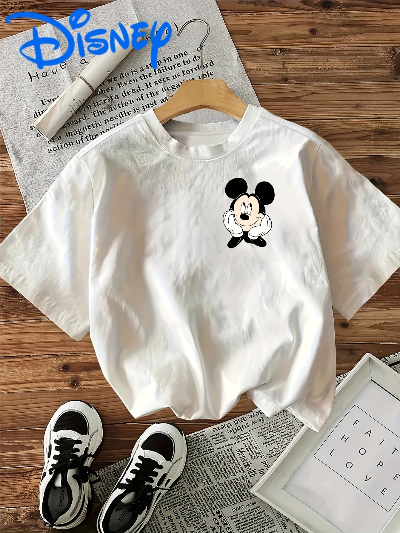 2026 Summer New Pure Cotton Loose Sporty Tshirt Disney Mickey Mouse ...