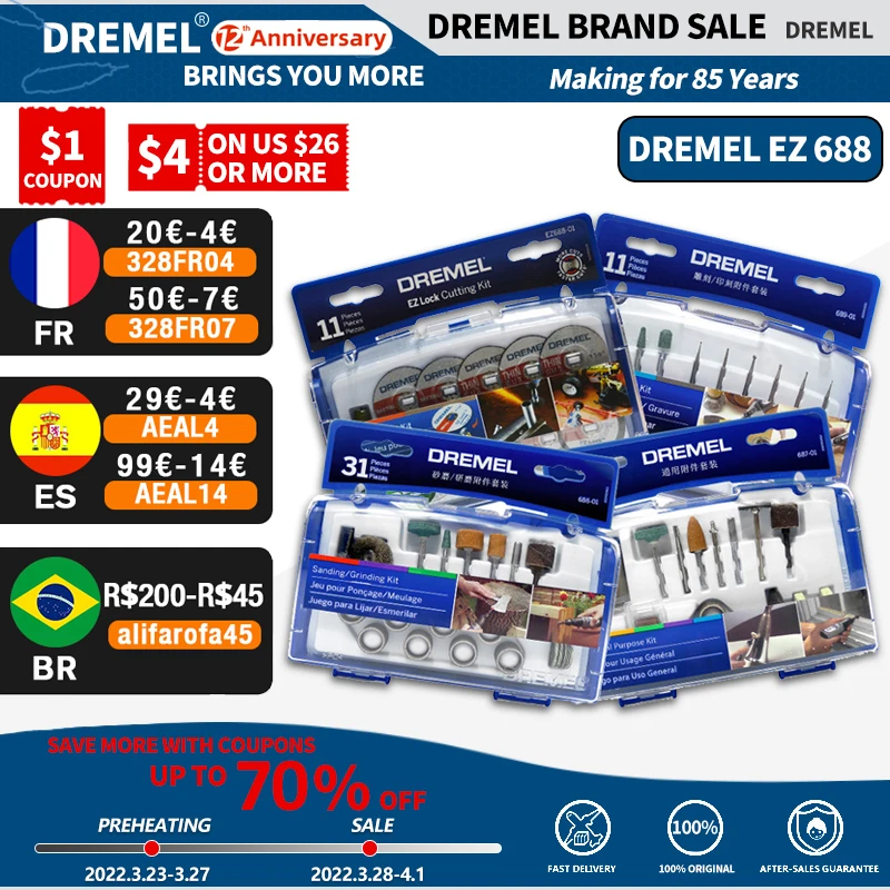 Dremel Multipurpose Set All Purpose Rotary Tool Accessory Kit 687 01 ...