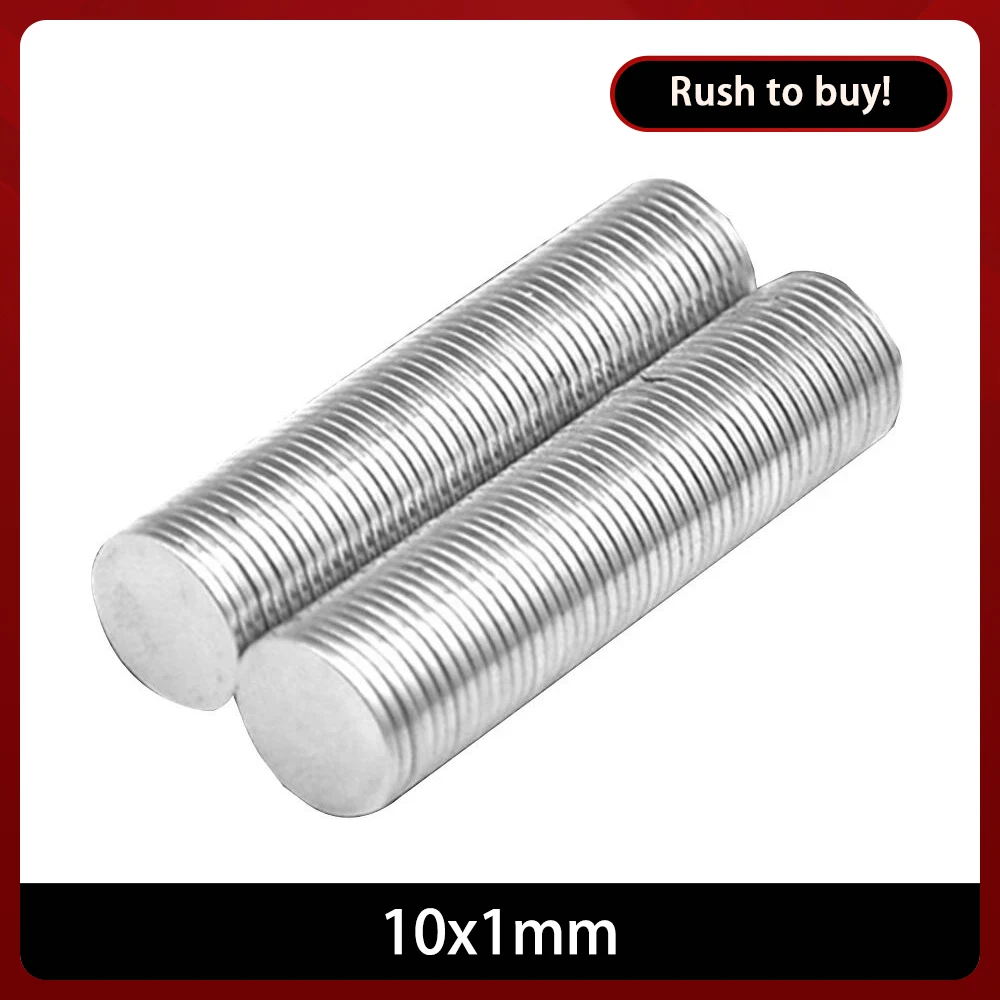 50-1000PCS-10x1-mm-Thin-Neodymium-Magnet-Strong-10mm-X-1mm-Permanent ...