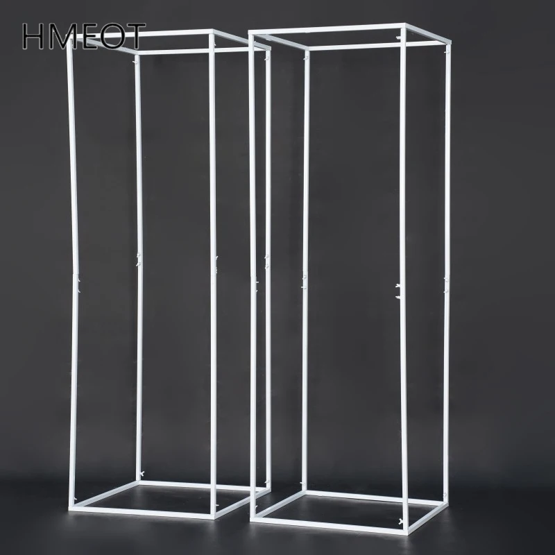 2Pcs-White-Wedding-Backdrop-Stand-Stable-Geometric-Cube-Square-Screen ...