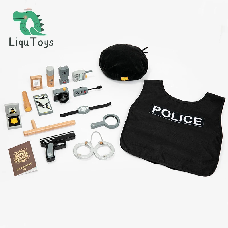 LIQU-Police-Costume-for-Kids-17-Pcs-Police-Officer-Dress-Up-Set-Role ...