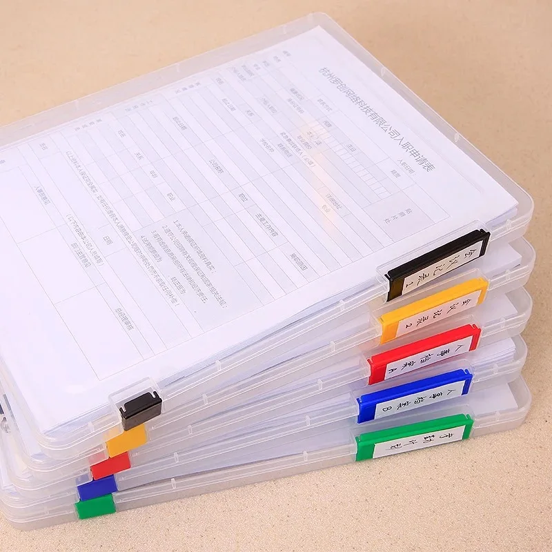 4pcs-Transparent-Sealed-Plastic-A4-File-Box-Moisture-proof-Document ...