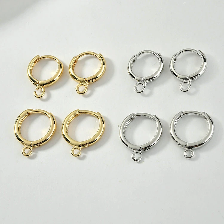 10pcs 14mm 14kgold Plated Round Earring Clasps Hooks For Diy Earring ...