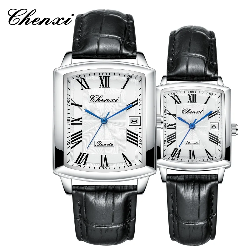 CHENXI 079A Fashion Couple Quartz Watches Casual Retro Clocks Calendar ...