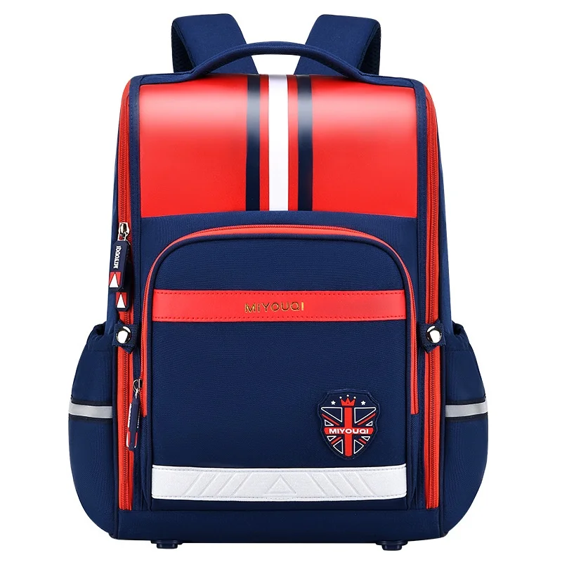 Grade 1-6 Kids British Style Pu Backpacks New Girl Boy Waterproof ...