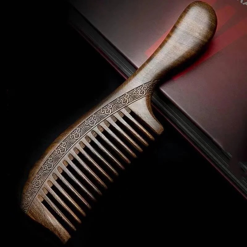 10pcs Wooden Comb with Handle Natural Sandalwood Anti-Static Hair ...