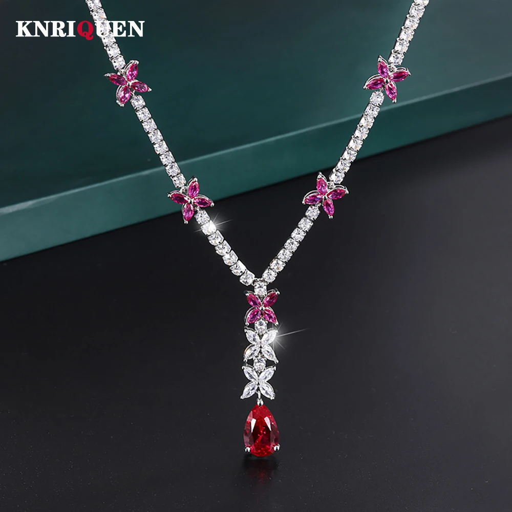 Sparkling-9-14MM-Ruby-Gemstone-Pendant-Necklace-for-Women-Luxury-High ...
