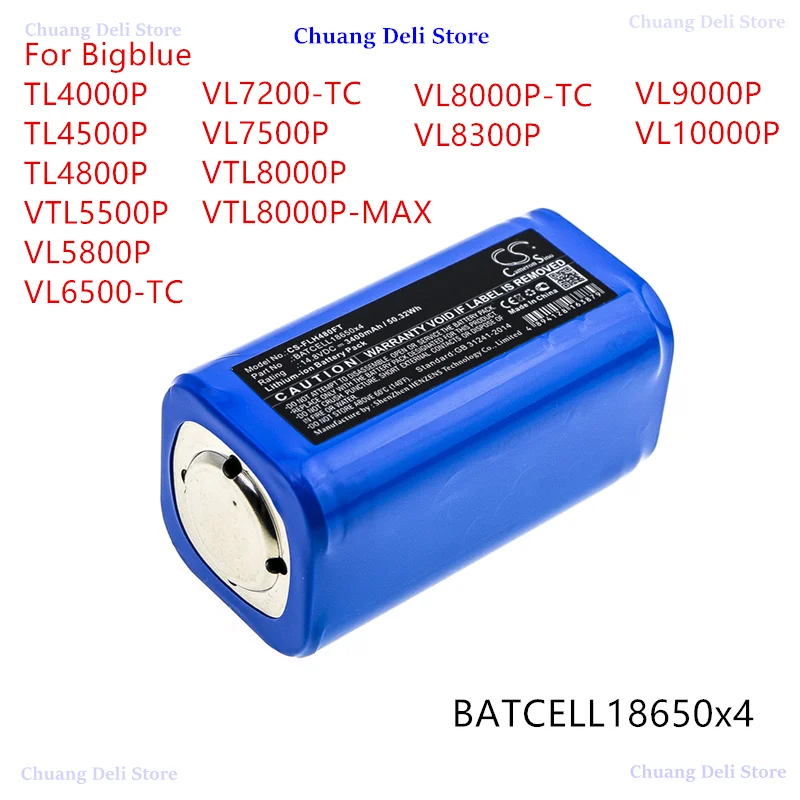 Bater-a-de-linterna-Cameron-Sino-BATCELL18650x4-para-Bigblue-TL4000P-TL4500P-TL4800P-VTL5500P ...