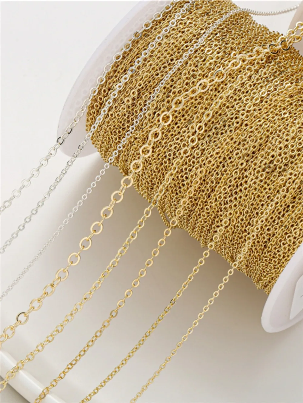 14K-Gold-clad-Flattening-O-Chain-Loose-Chain-Tail-Chain-Diy-Handmade ...