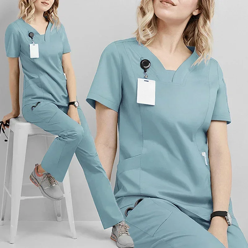 Hospital-Scrub-Working-Uniform-Nursing-Scrub-Set-Nurse-Workwear-Women ...