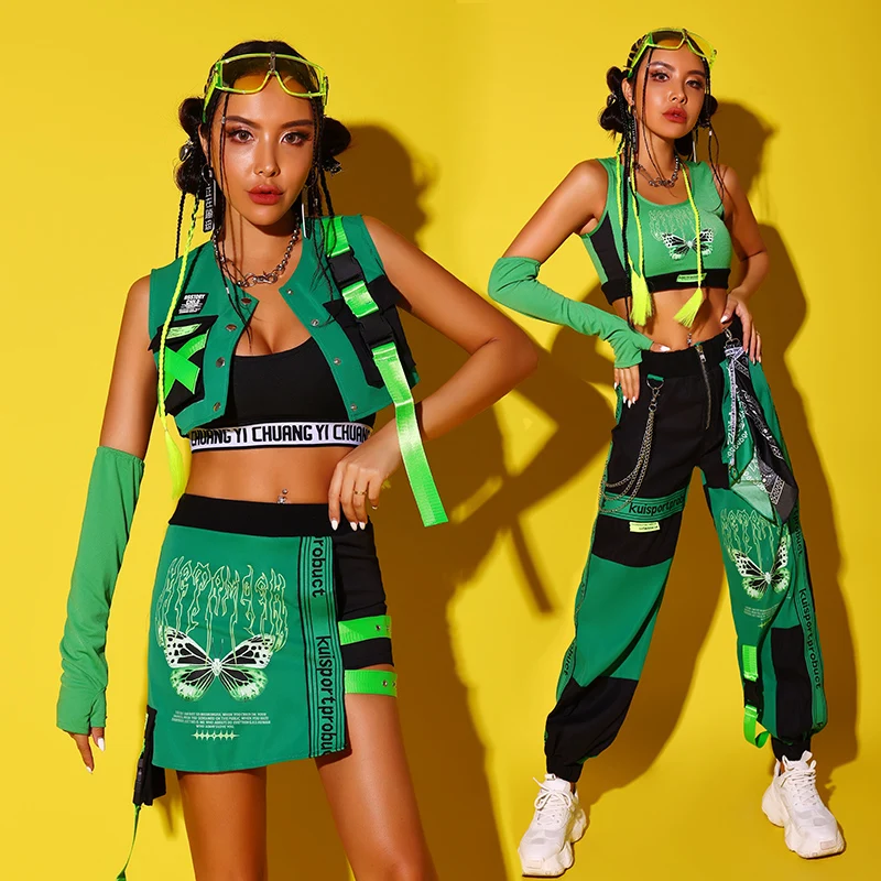 Traje-de-baile-de-Jazz-Greem-para-adultos-ropa-de-escenario-de-baile ...