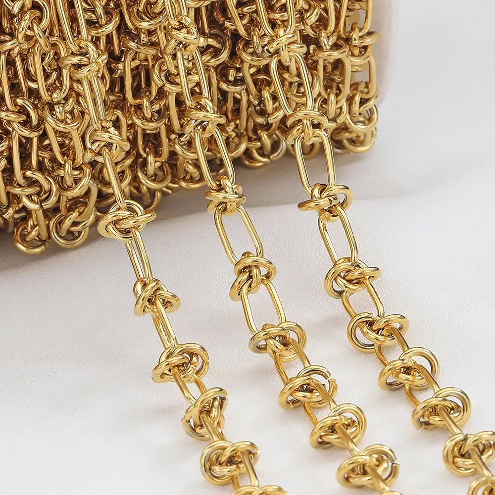 2Meters-1Meter-Stainless-Steel-Gold-Color-Chunky-Knot-Chain-DIY ...