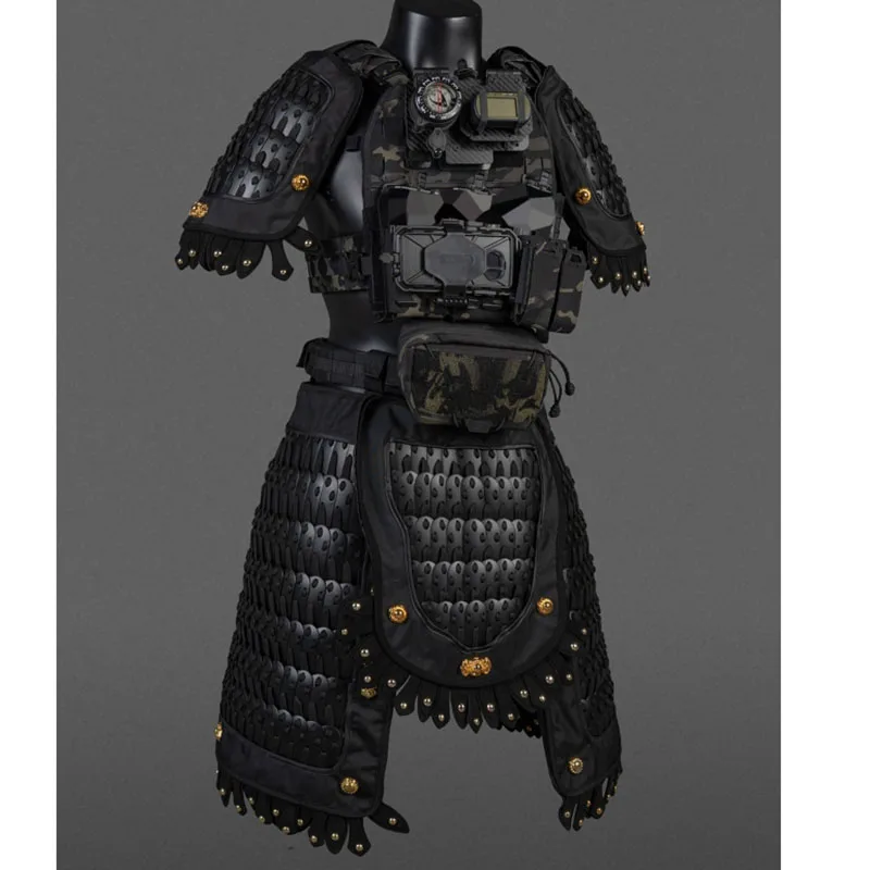 Stainless-steel-Tactical-Armor-Shoulder-pads-Crotch-protection-Skirt ...