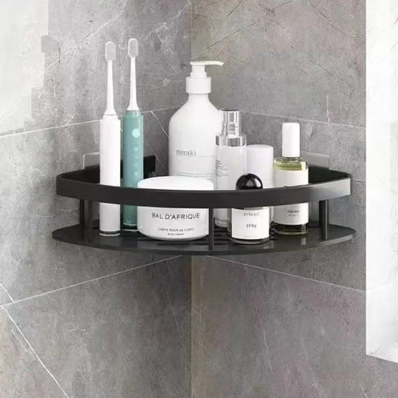 Bathroom Shelf Corner Space Aluminum Bathroom Triangle Shelf Adhensive ...