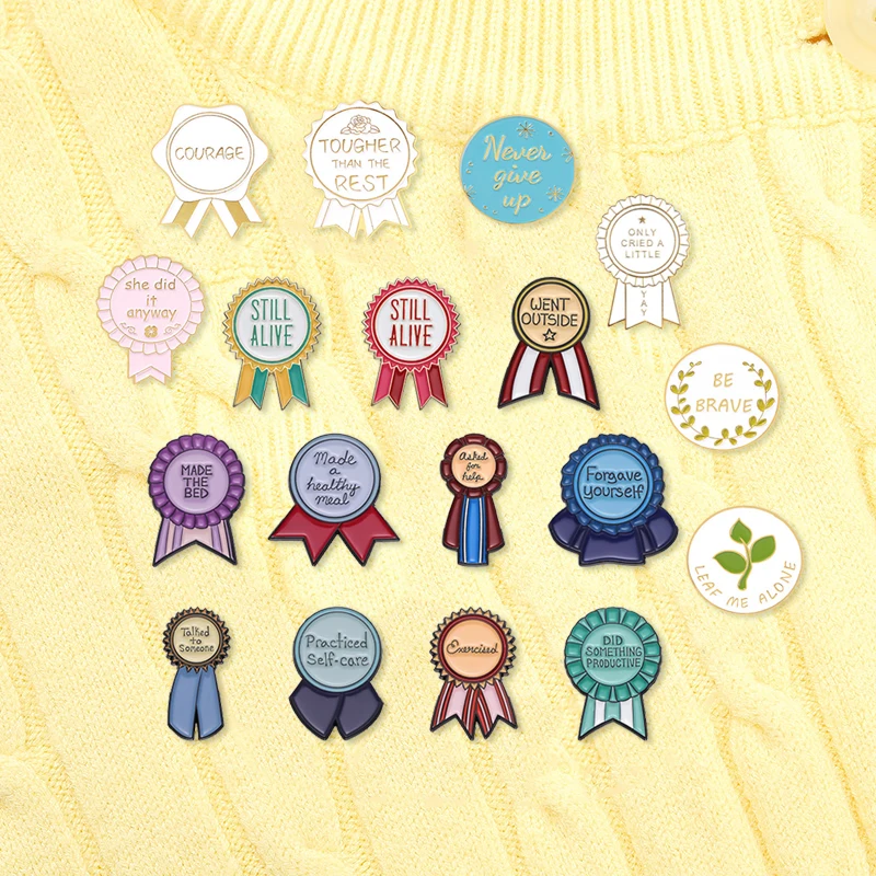 Went-Ouside-Medal-Enamel-Pins-Made-A-Healthy-Meal-Still-Alive-Brooch ...