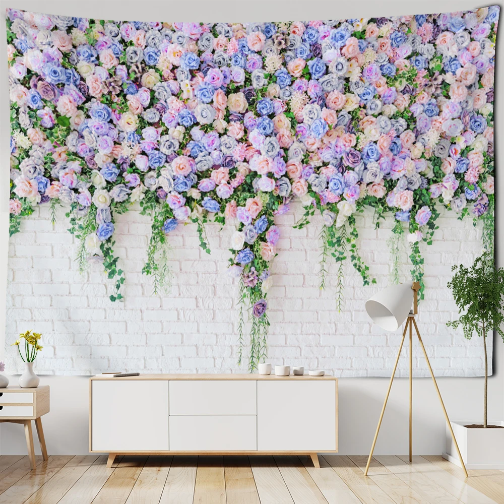 Tapiz-colgante-de-pared-con-flor-de-Rosa-arte-bohemio-Hippie-decoraci-n ...