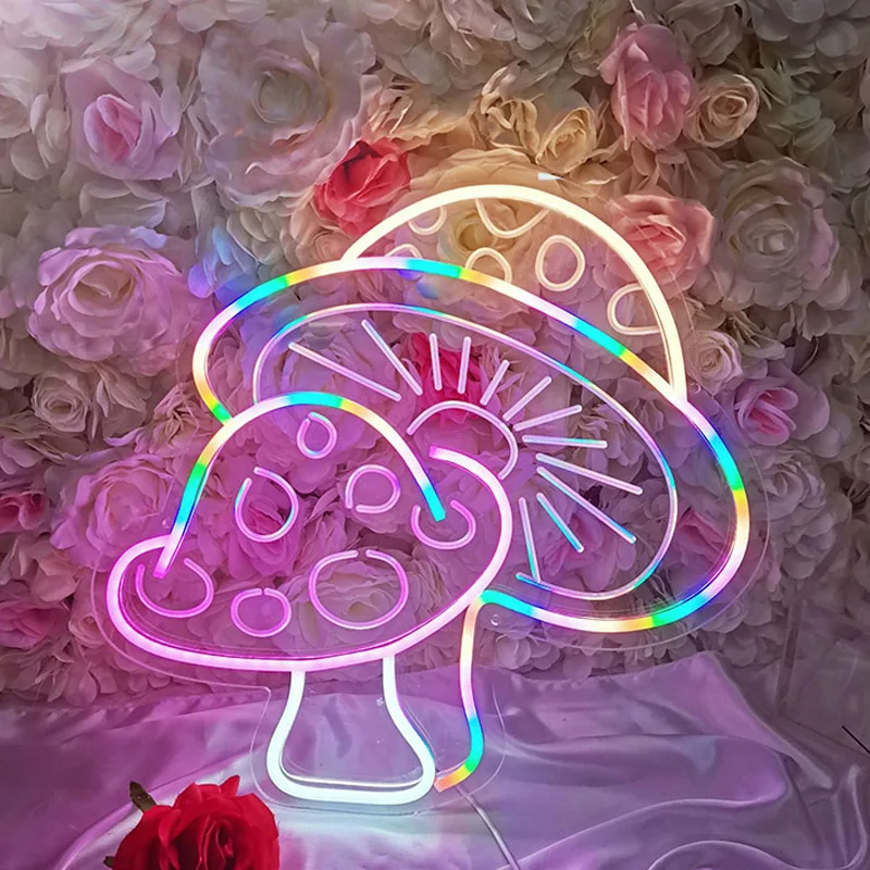 Mushroom-LED-Neon-Night-Light-Sign-USB-Wall-Art-Sign-Night-Lamp-Wedding ...