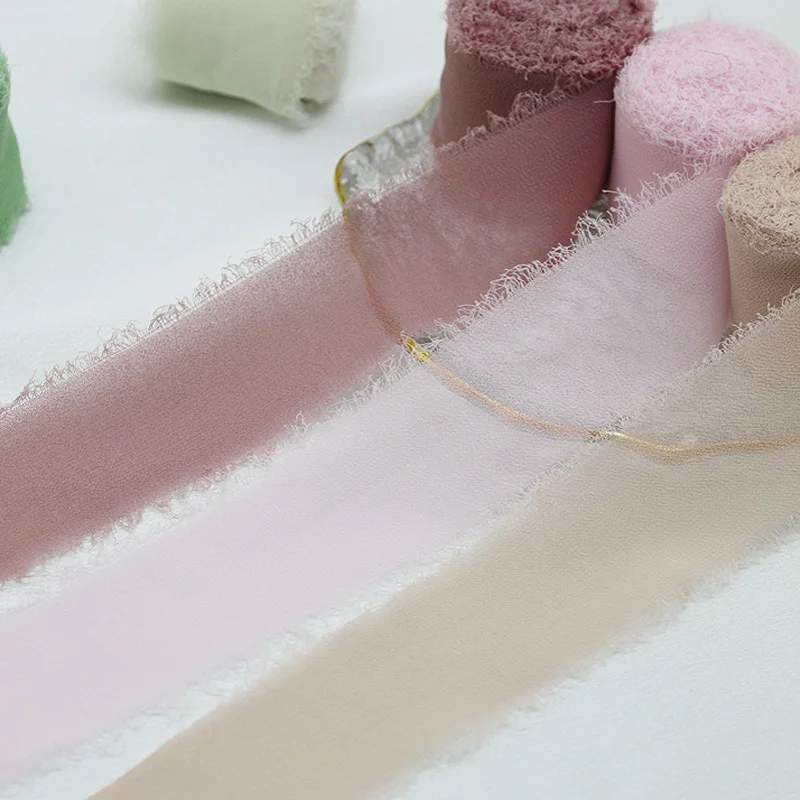 5meters-roll-35mm-Handmade-Frayed-Edge-Chiffon-Ribbon-Raw-Edge-Ribbon ...