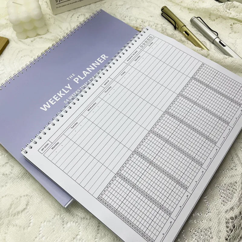 College-Weekly-Planner-Undated-Spiral-Agenda-A4-Notebook-Planner-Pouch ...