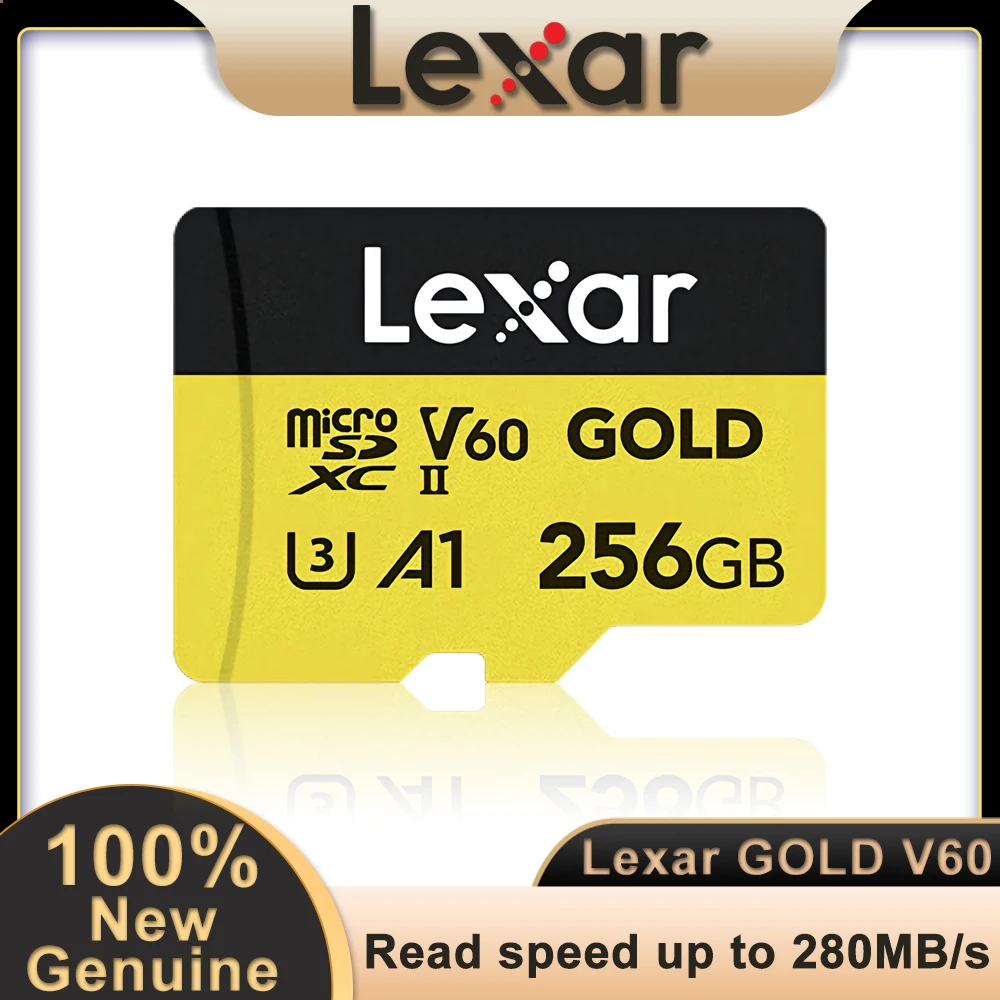 Lexar Professional GOLD microSDXC Card UHS-II C10 U3 V60 A1 4K UHD ...