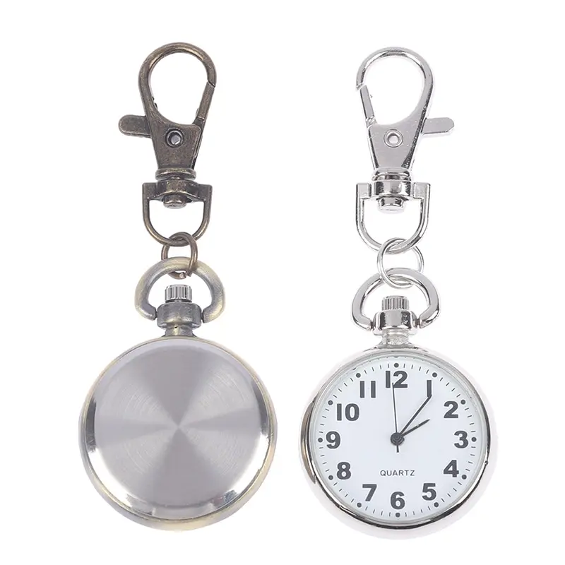 1pcs-Retro-Bronze-Quartz-Vintage-Pocket-Watch-Movement-Keychain-Keyring ...