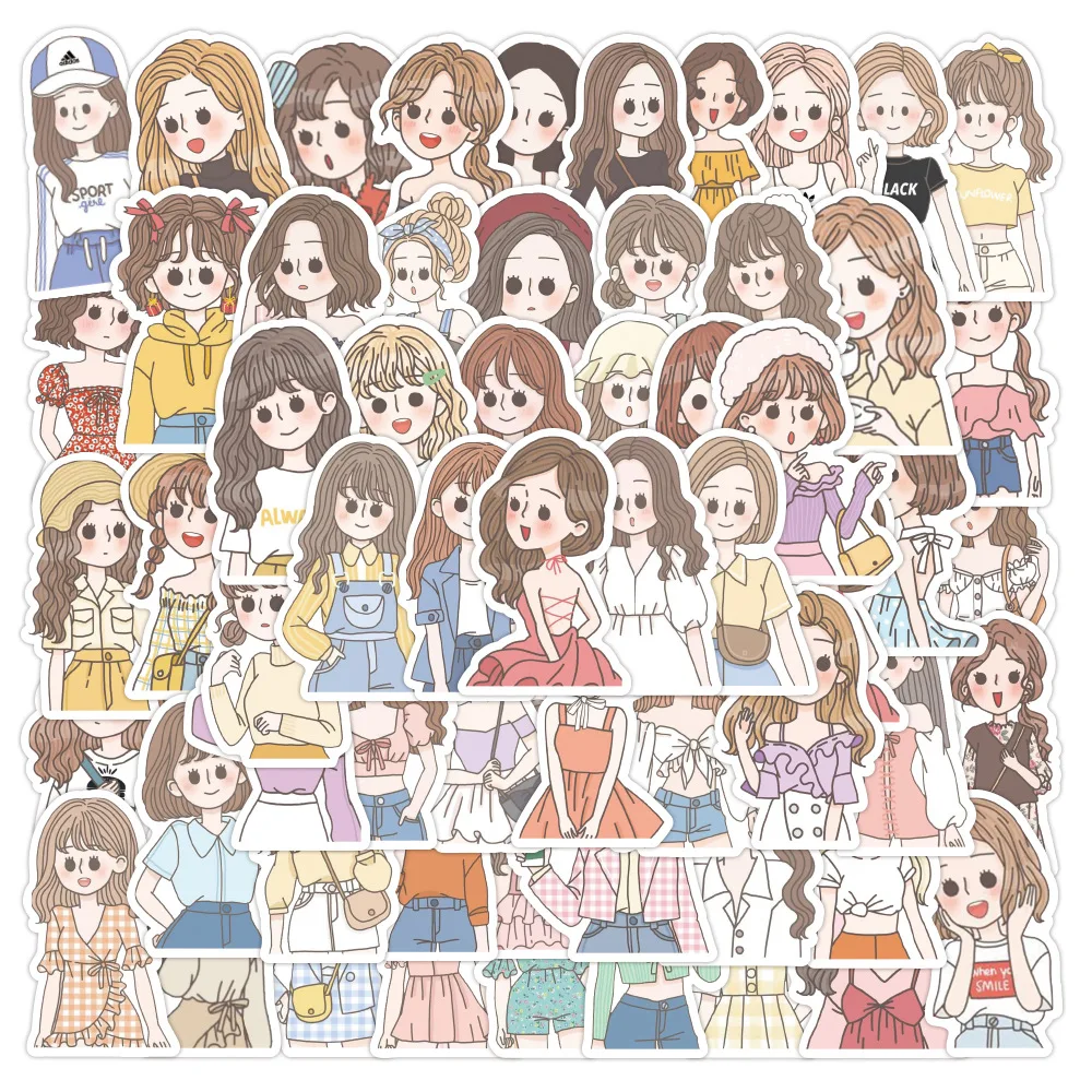 Cartoon-Girl-Stickers-Graffiti-Notebook-Guitar-Wall-Sticker-Toys-Laptop ...