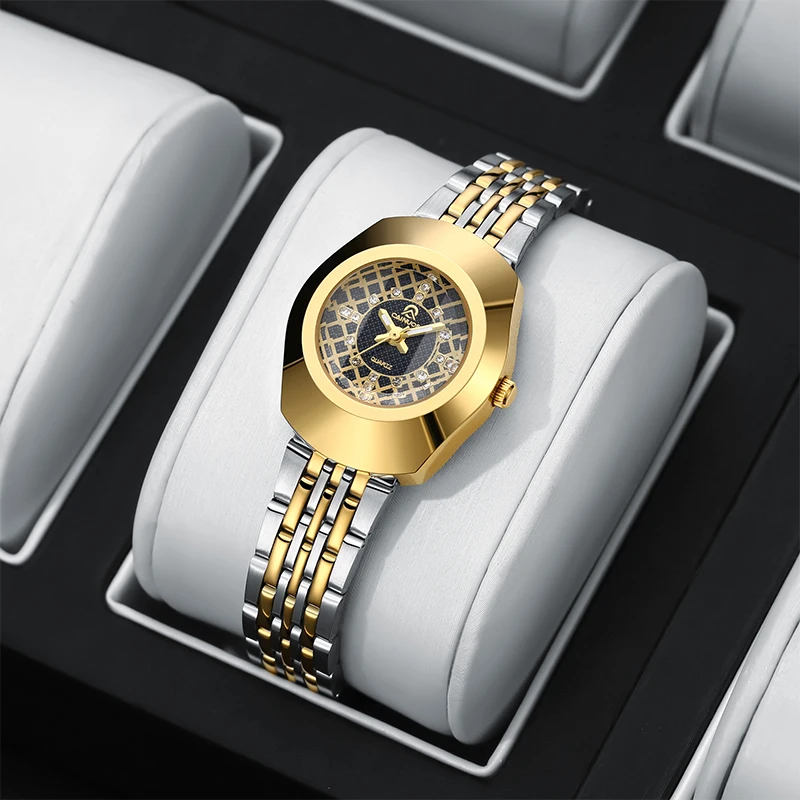 CAINUOS Top Luxury Quartz Watch Fashion Leisure Gold Women's Watch 30M ...