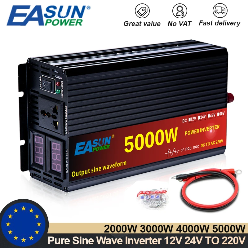 3000W-4000W-5000W-Pure-Sine-Inverter-DC-12V-24V-To-AC-220V-Voltage ...