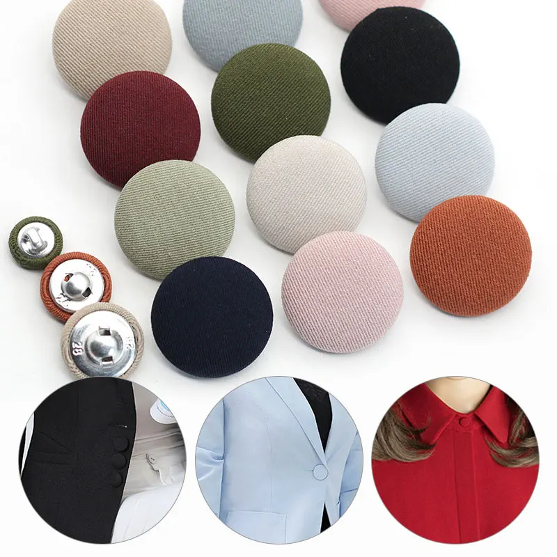 Round-Cloth-Covered-Metal-Buttons-Dress-Shirt-Decorative-Sewing-Buttons ...
