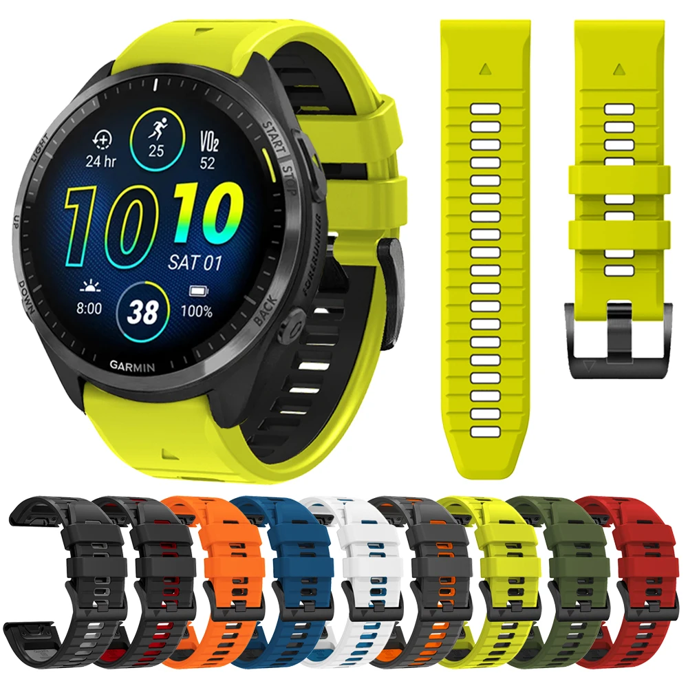 Two-Tone Sports Silicone Strap For Garmin Forerunner 965 955 Solar 945 ...