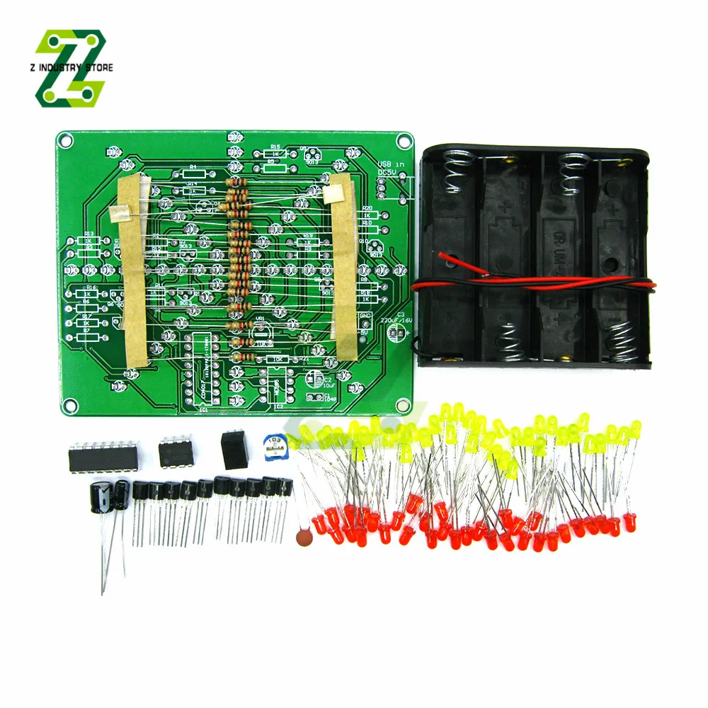 Electronic-DIY-Kit-Flash-Light-Kits-LEDs-Red-Yellow-Dual-Color-Flashing ...