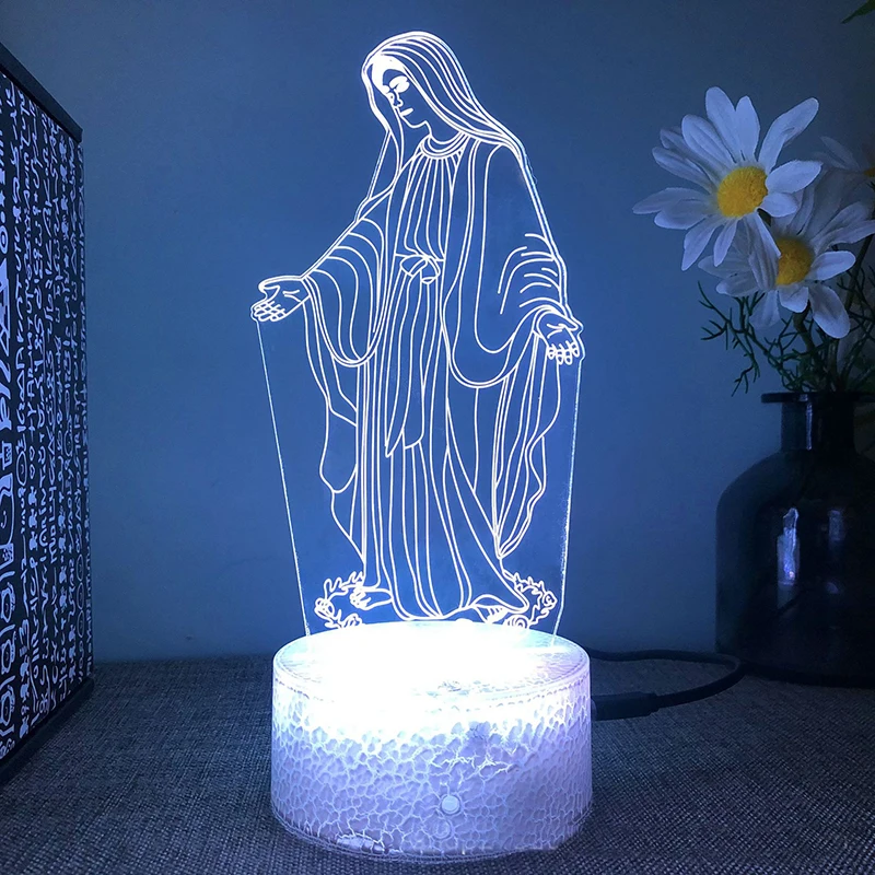 Jesus-Ornament-Virgin-Maria-Night-Light-Custom-Christian-Lamp-Room ...