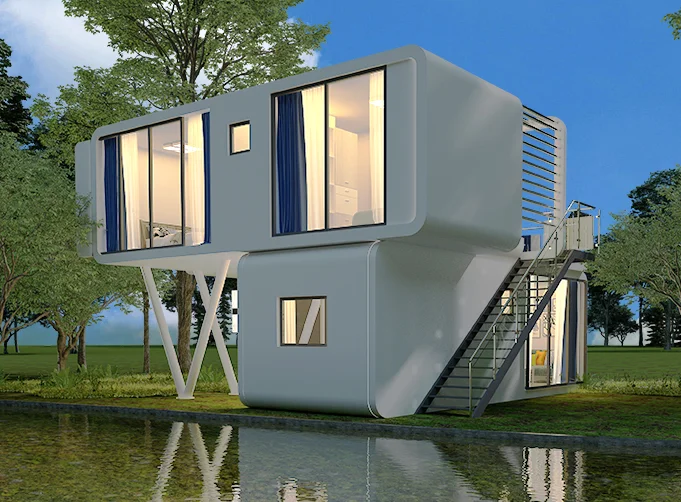Prefabricated Glass Container villa, anti-earthquake steel container ...