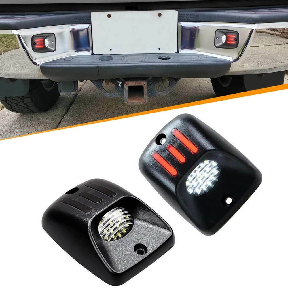 2Pcs-Red-White-LED-Car-License-Plate-Light-Auto-Tail-Number-Plate-Lamps ...