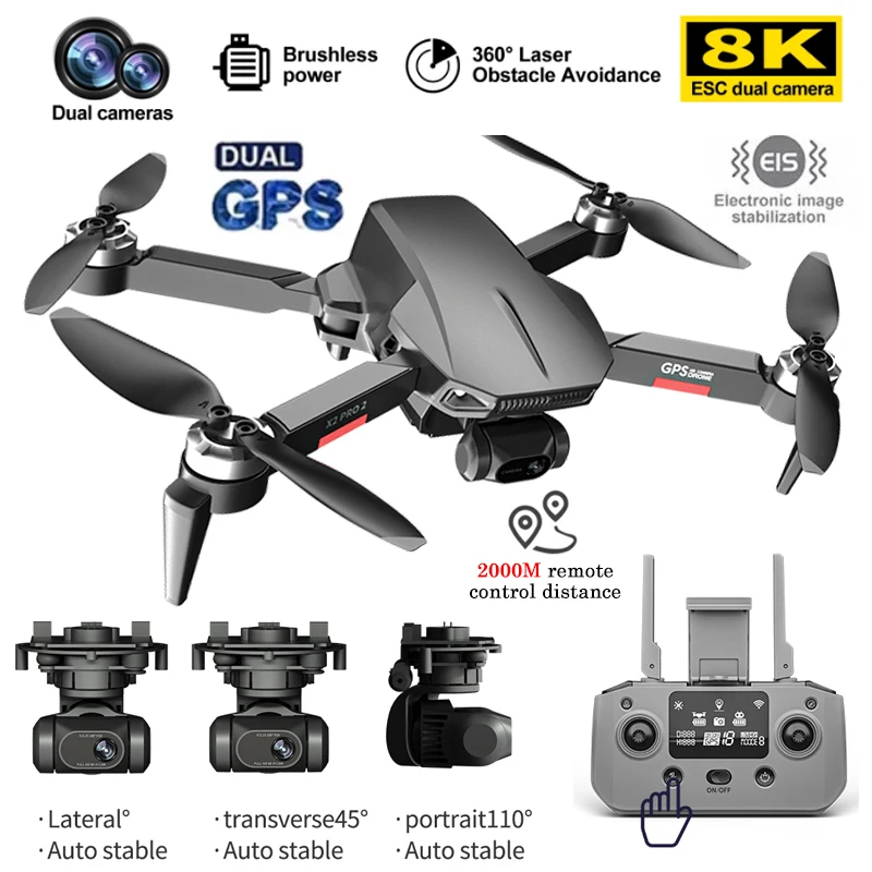 K911 MAX GPS Drone 4K Professional Obstacle Avoidance 8K Dual HD Camera – 5 Star Drones