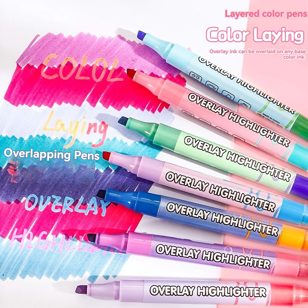 16-Colors-Magic-Overlay-Highlighter-Pen-Set-Student-Diary-Scrapbook ...