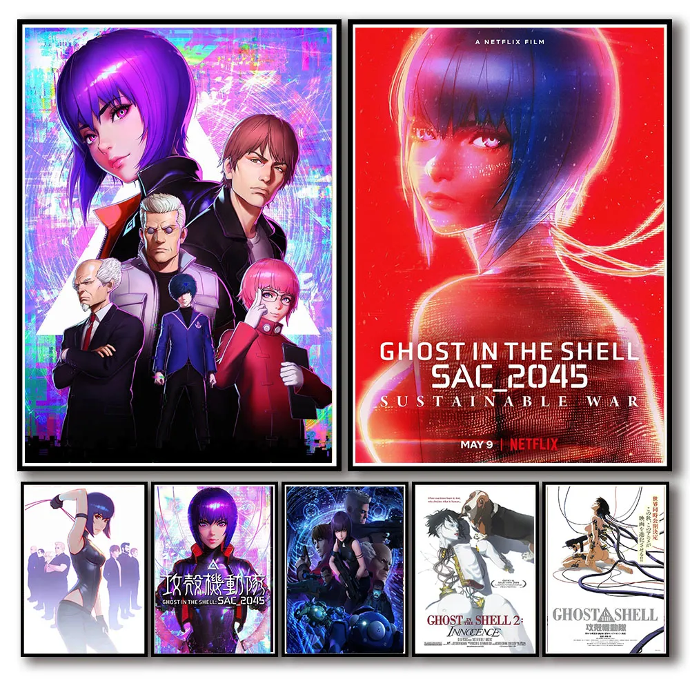 Anime hayalet kabuk Poster içinde bts film Sac 2045 tuval boyama duvar ...