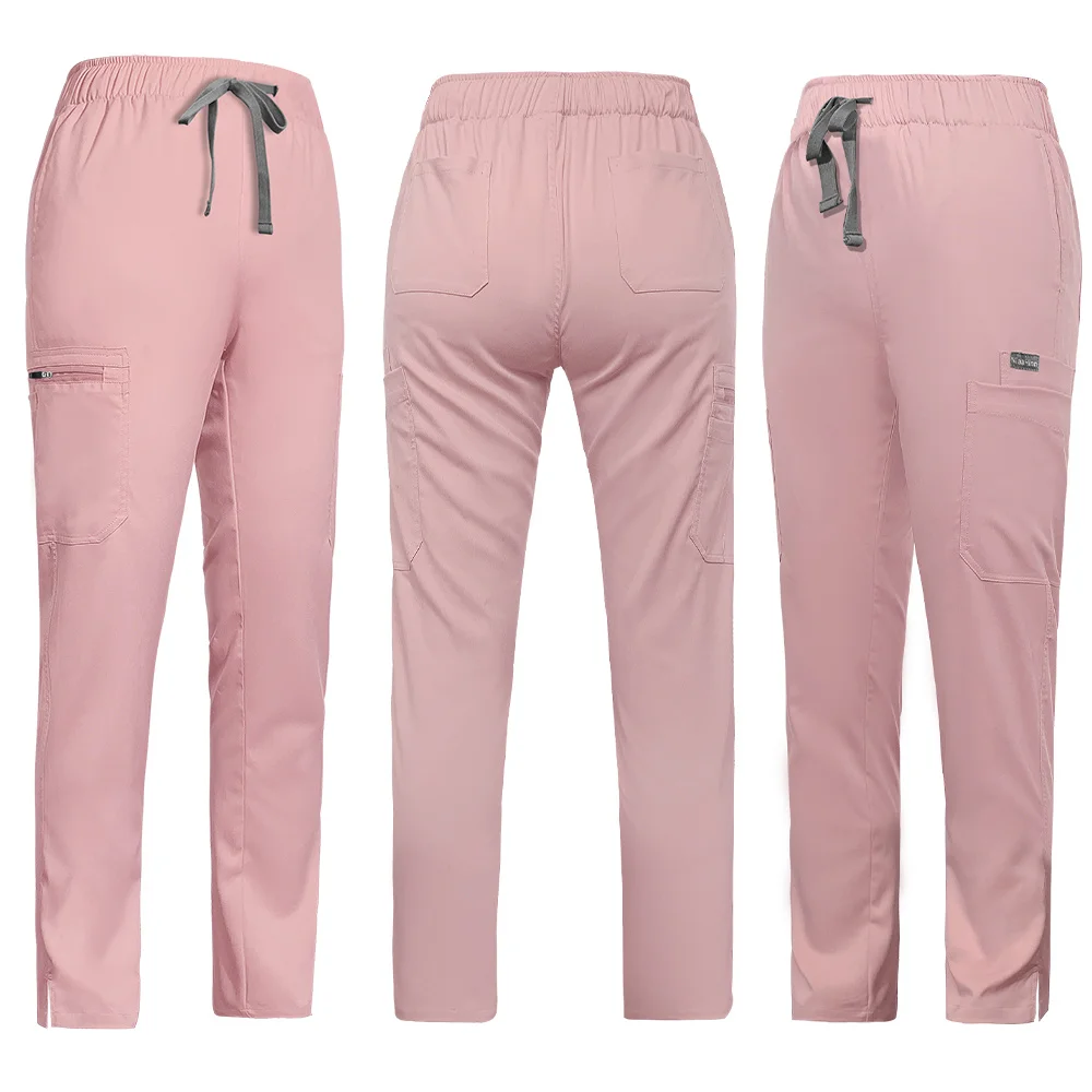 Solid Color Scrubs Pants Lab Surgical Pants Unisex Doctor and Nurse ...