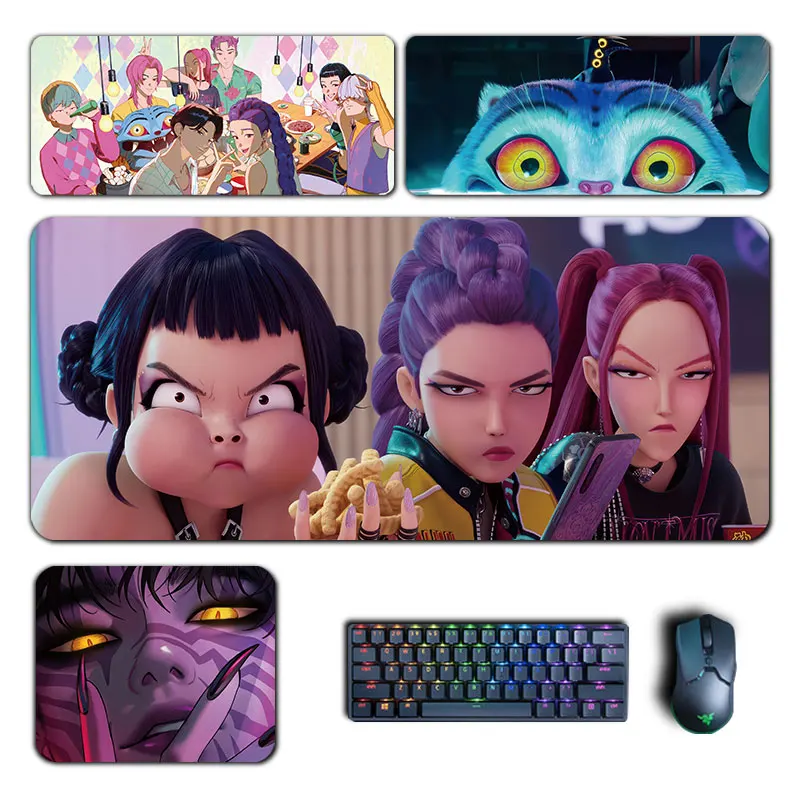 Kpop Demon Hunter Mouse Pad Anime Rumi Mira Zoey Jinu Mousepad Computer ...