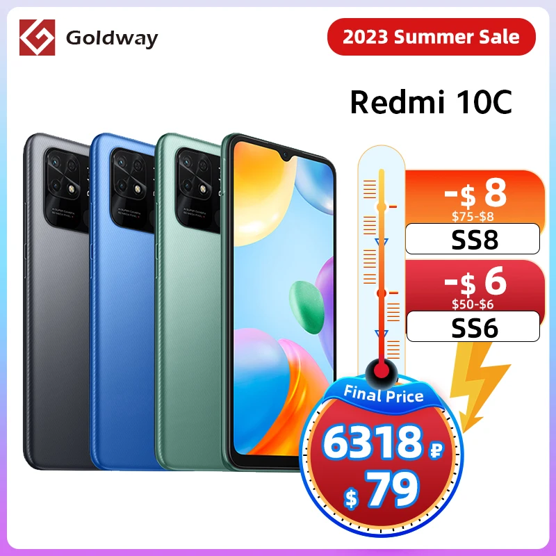 Globalna wersja Xiaomi Redmi 10C 10 C 4GB 64GB / 128GB Snapdragon 680 6 ...