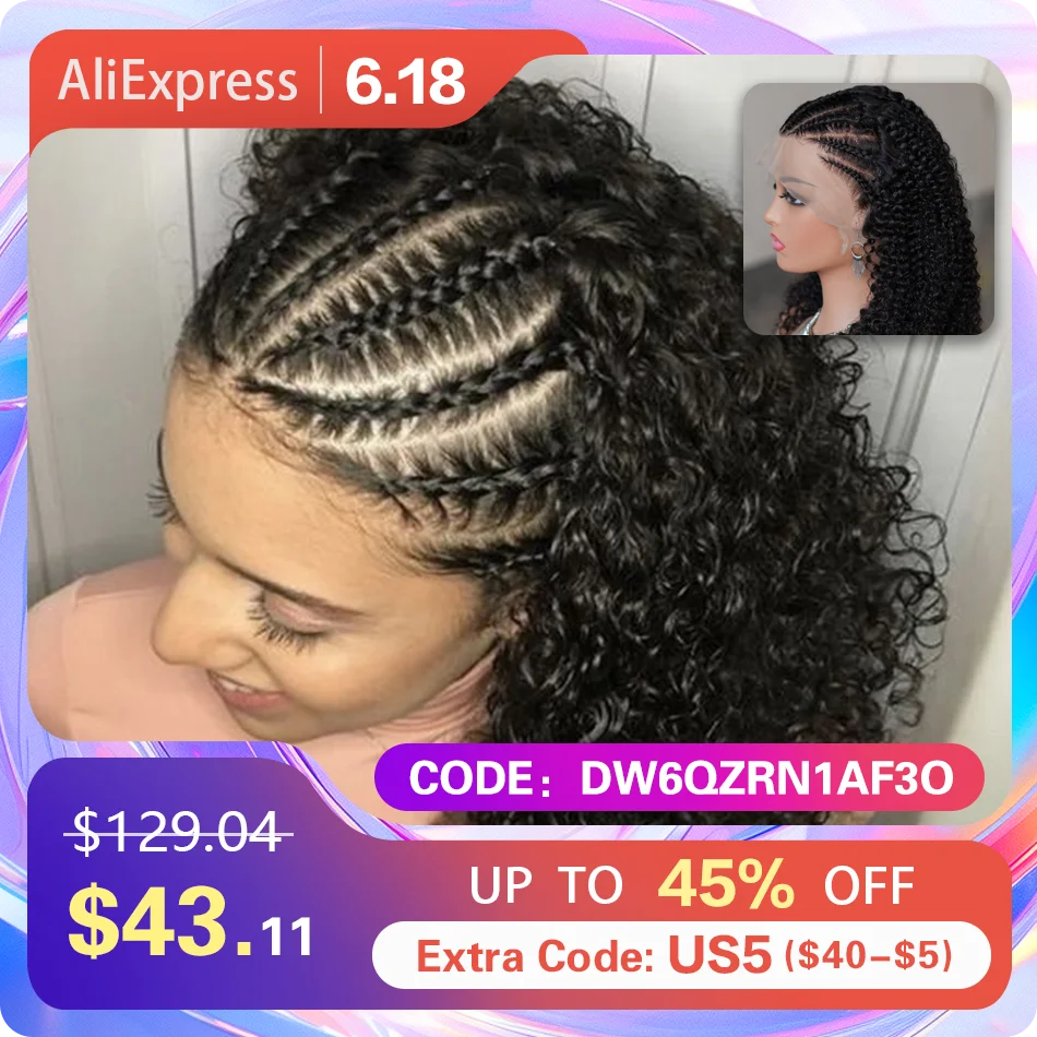 Short-Bob-Wig-Curly-Triangle-Knotless-Box-Braided-Wigs-For-Women-Box ...