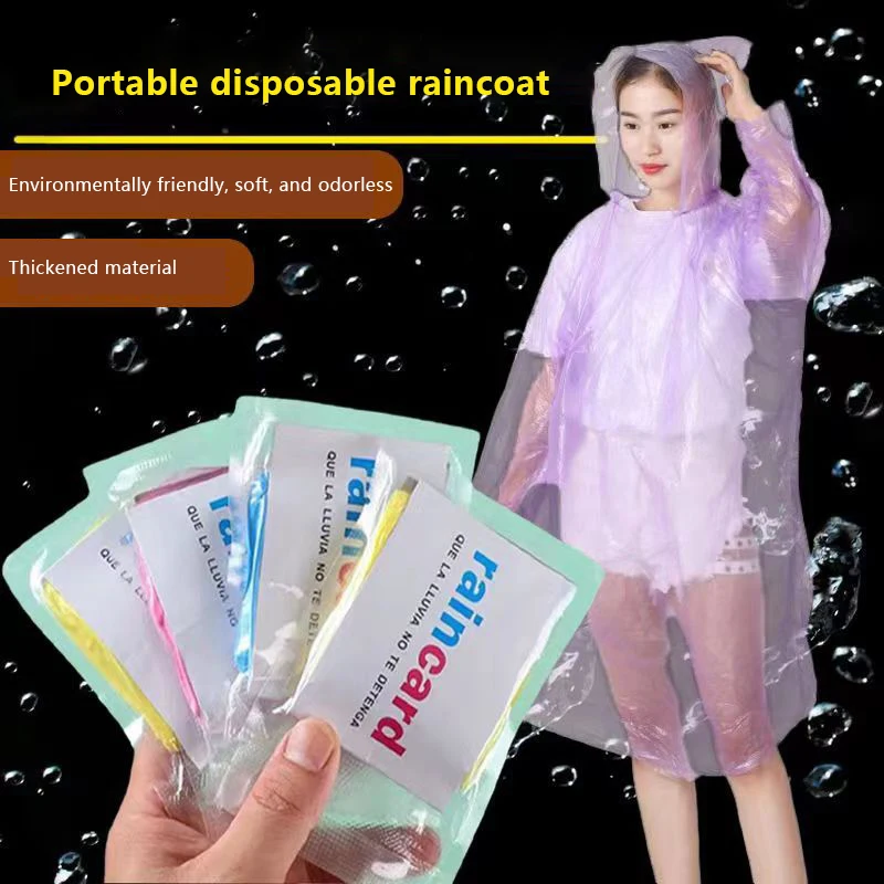10/20Pcs Portable Raincoat Outdoor Rainwear Disposable Adult Emergency ...