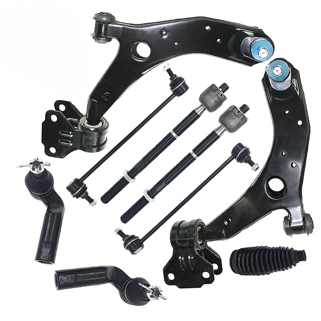 10pcs-Front-Lower-Control-Arms-Left-Right-Stabilizer-Link-Tie-Rod-End ...